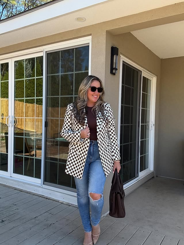 Urban Printing Plaid Tailored Lapel Blazer | stylewe